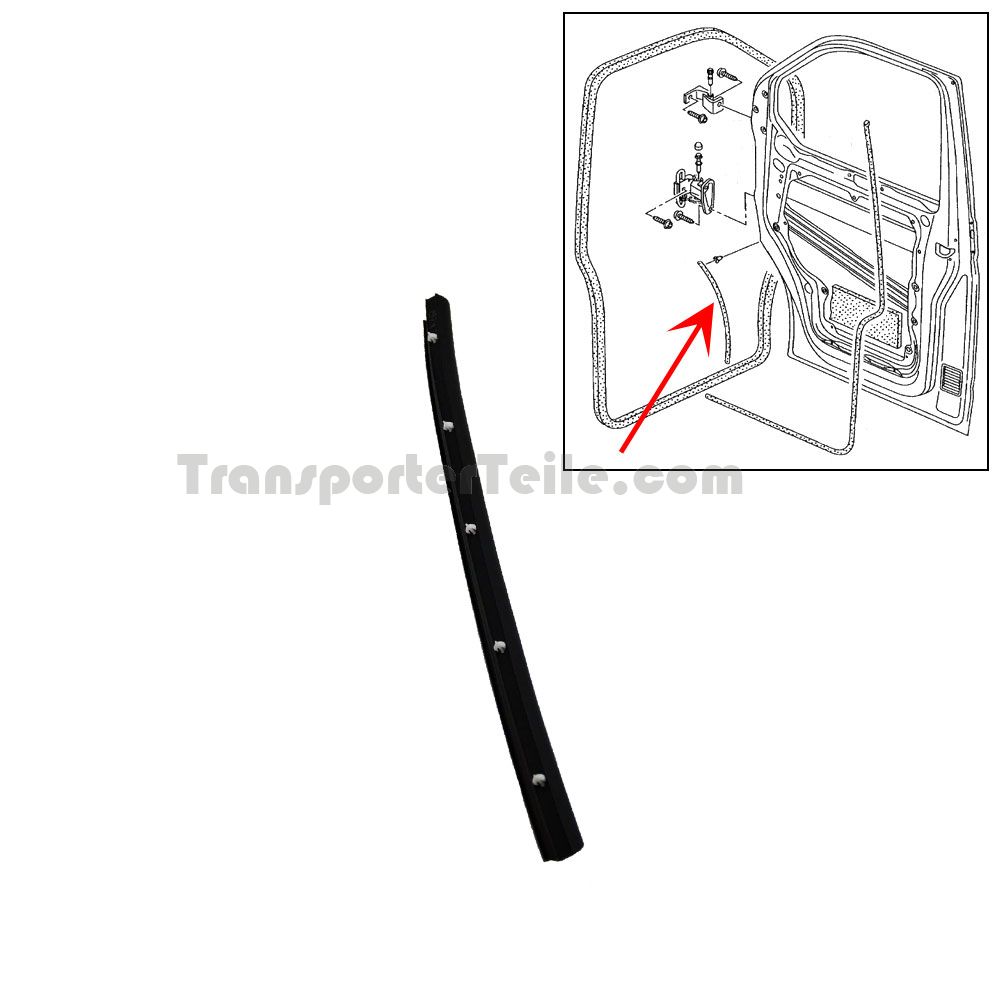 VW Bus T5 Türdichtung innen vorne für Beifahrertür Radlauf 7H0837566A ...
